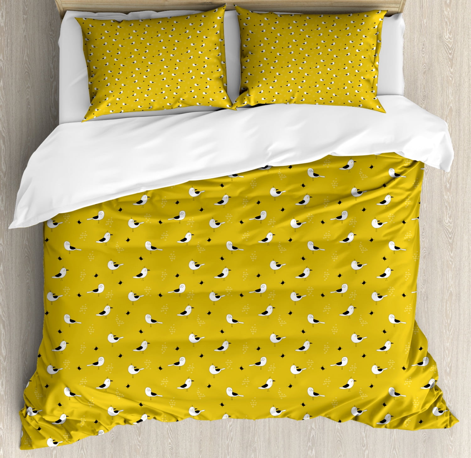 Bird Duvet Cover Set Queen Size, Childish Baby Mother Birds Seagull ...