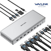 WAVLINK USB Dock Station, Triple Display Laptop Dock with 85W Charging ...