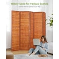 JOSTYLE 5-Panel Divider, Folding Privacy Screen, Bamboo Pinewood Frame ...