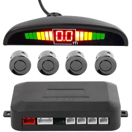 4 Sensors LED Display Car Parking Sensor Kit Radar Monitor System (Grey ...