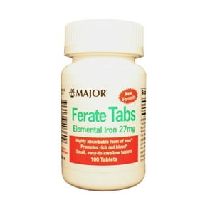 Fergon High Potency Iron Supplement Tablets, 27 mg, 100 ct, Slow Acting ...