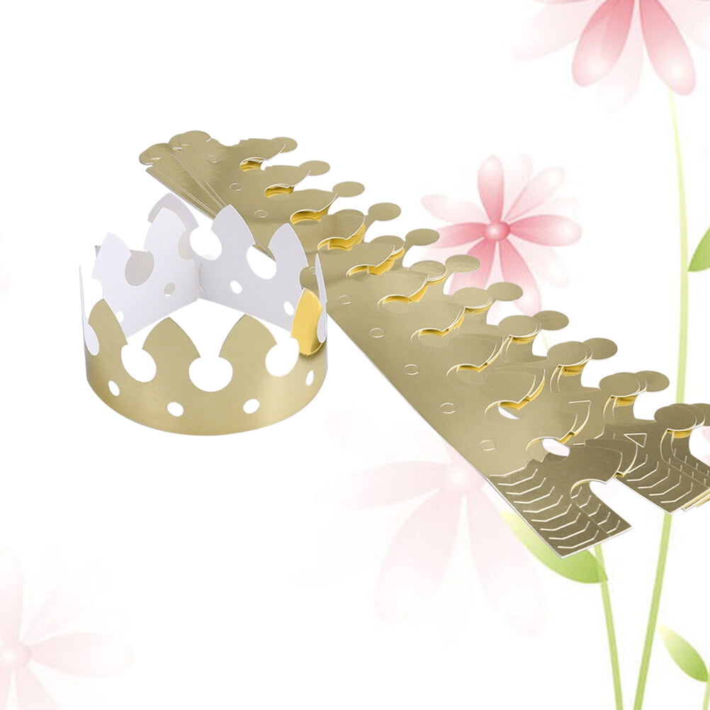 SKISUNO 12Pcs Classroom Birthday Crowns Golden Paper Hat for Childrens ...