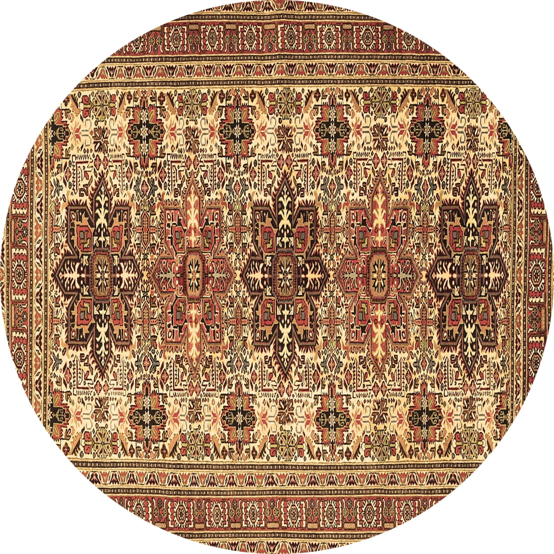 Ahgly Company Indoor Round Persian Brown Traditional Area Rugs, 8 ...
