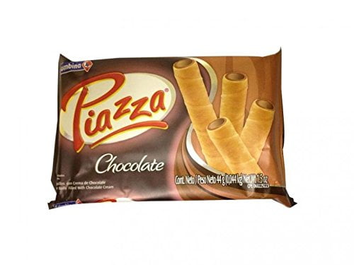 Colombina Piazza Chocolate Wafer Rolls Filled with Chocolate Cream- 10 ...