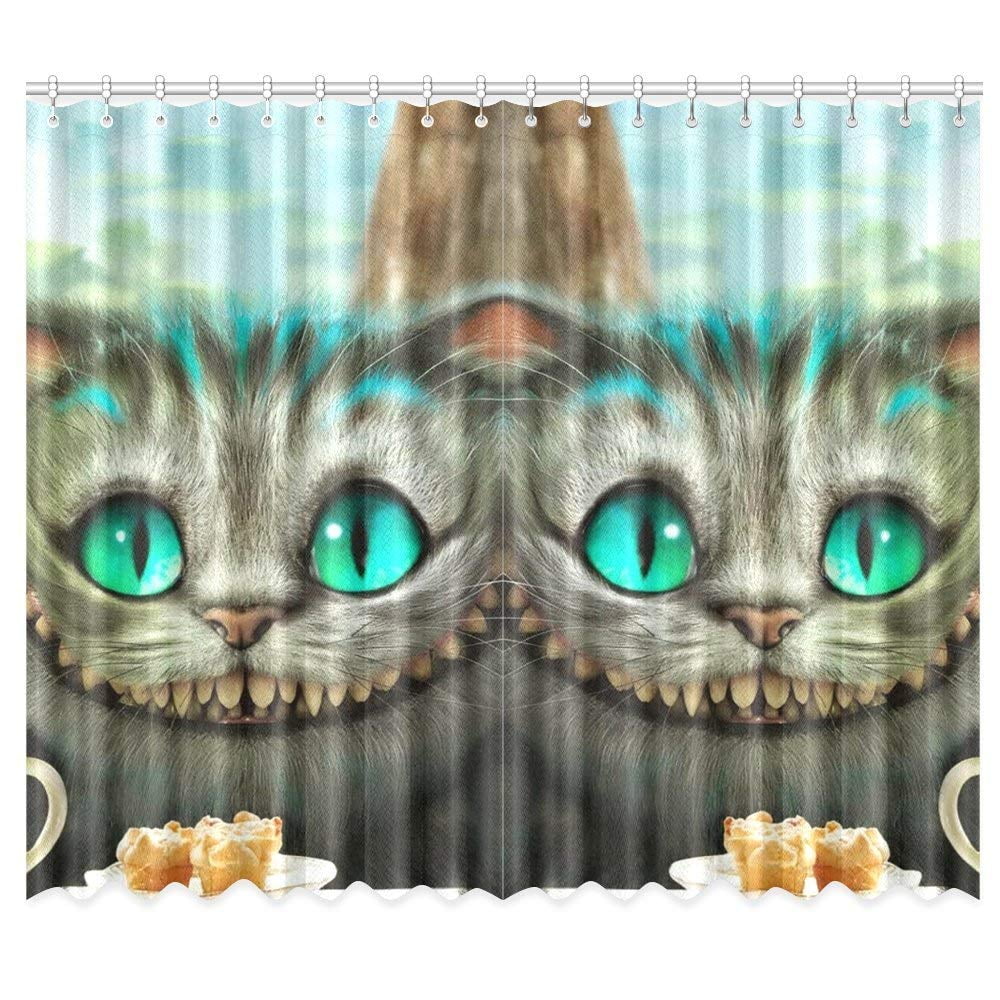 CADecor Cute Cat Window Curtain Window Treatments Kitchen Curtains ...