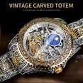Watch for Men Carved Self-Wind Mechanical Tattoo Tourbillon Moon Phase ...