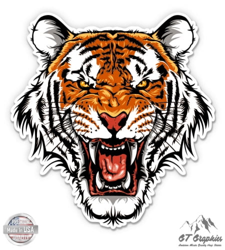 Tiger - 3" Vinyl Sticker - For Car Laptop I-Pad Phone Helmet Hard Hat ...