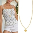 CEORPER Elegant Heart Pendant Copper Chain Necklace Layering Design ...