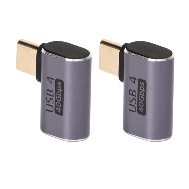90 Degree USB C Adapter, 40Gbps Type C Male To Female Right Angle ...