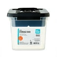 Pen+Gear Plastic Latch Storage Box 6.2 Qt Clear with Black Lid Carry ...