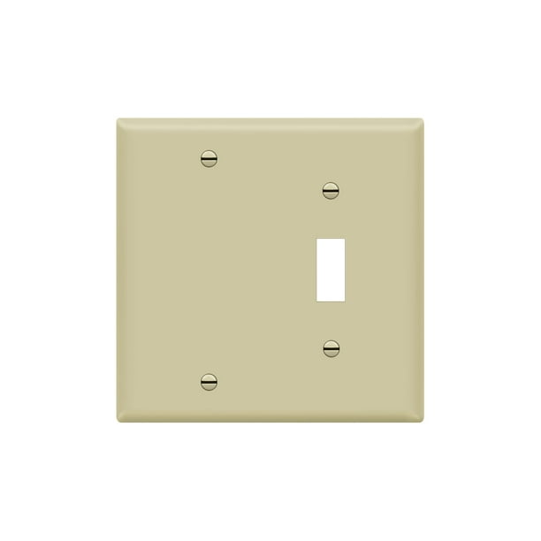 ENERLITES Combination Toggle Switch/Blank Device Wall Plate, 2-Gang ...