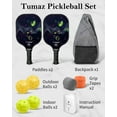 Tumaz USA Approved Pickleball Paddle Set, 2 Honeycomb Core Paddles, 4 Balls, Cosmic Swirl, Carry ...
