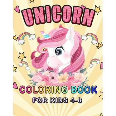 Activity Book - Girls Ages 4-8 : Pink Unicorns and Rainbow - Ages 6x9 ...