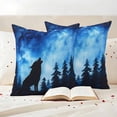 Black Wolf Silhouette Outdoor Pillow Covers 16"x16" Set of 2 ...