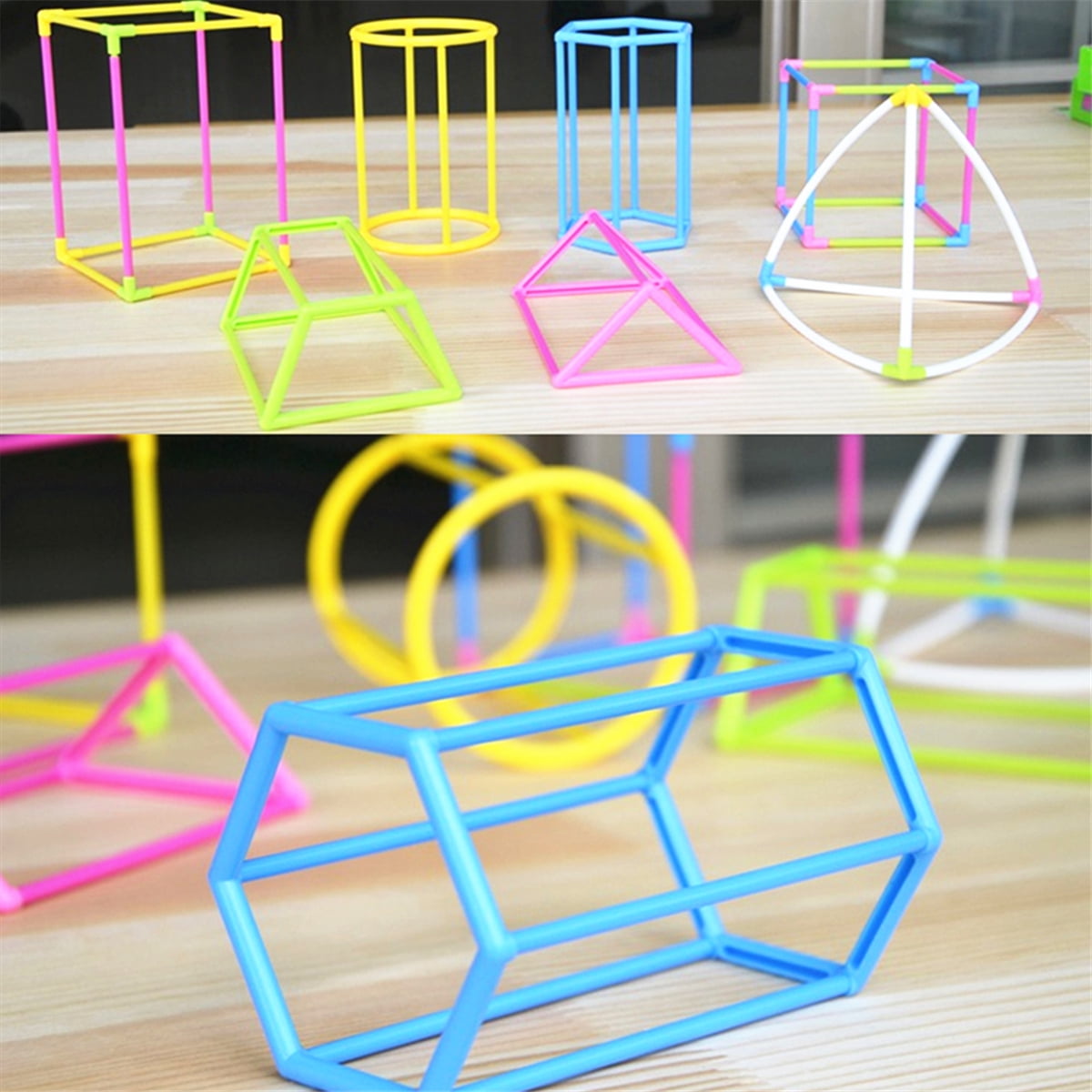 3D Geometric Shape Building Assemble Kit Kids Math Geometry Educational ...