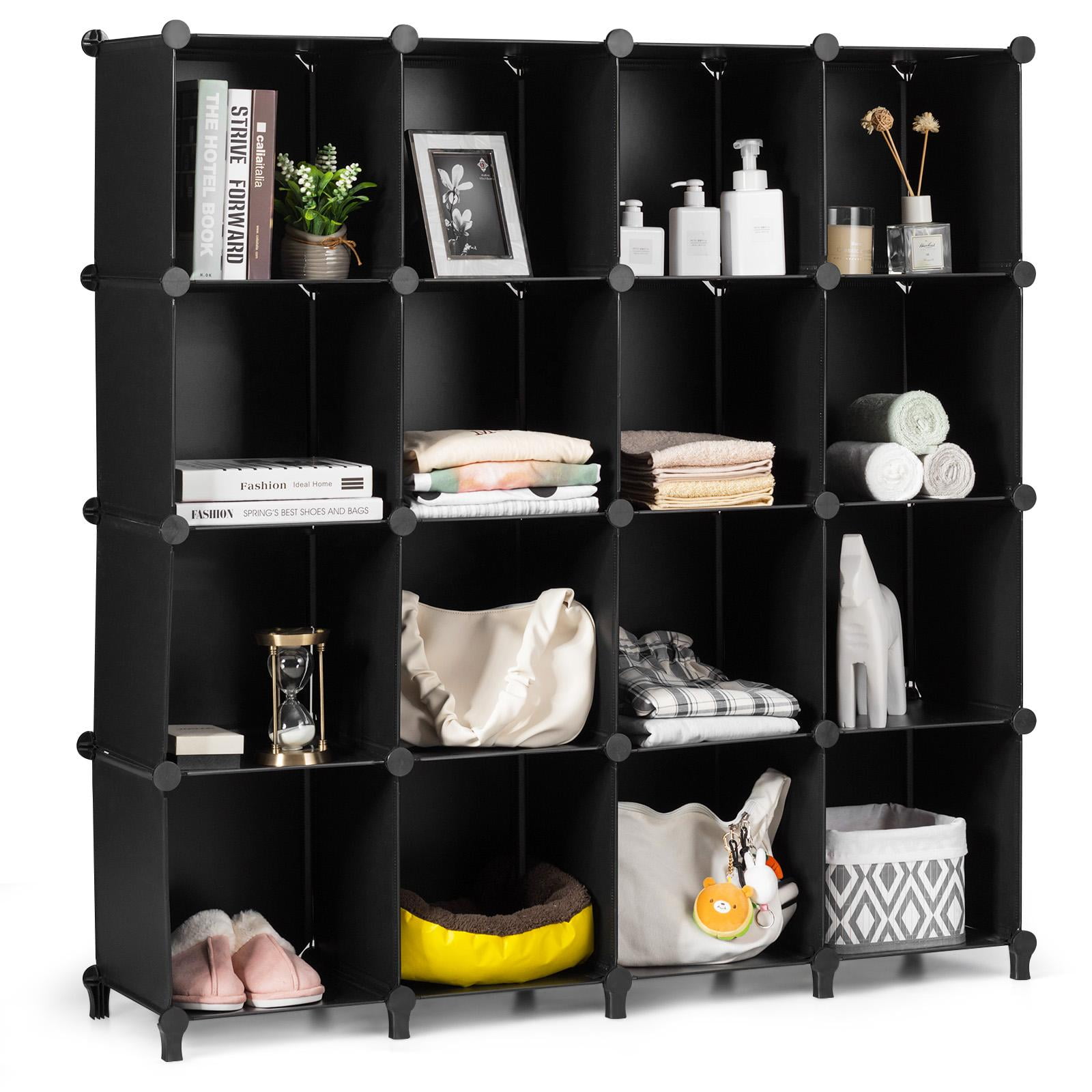 Giantex 16 Cubes Storage Organizer, Plastic PP Closet Cabinet w/Steel ...