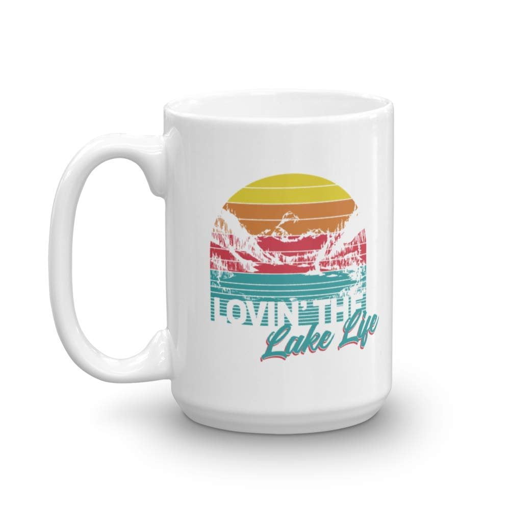 Lovin' The Lake Life Retro Style Coffee & Tea Gift Mug Cup And Lake ...