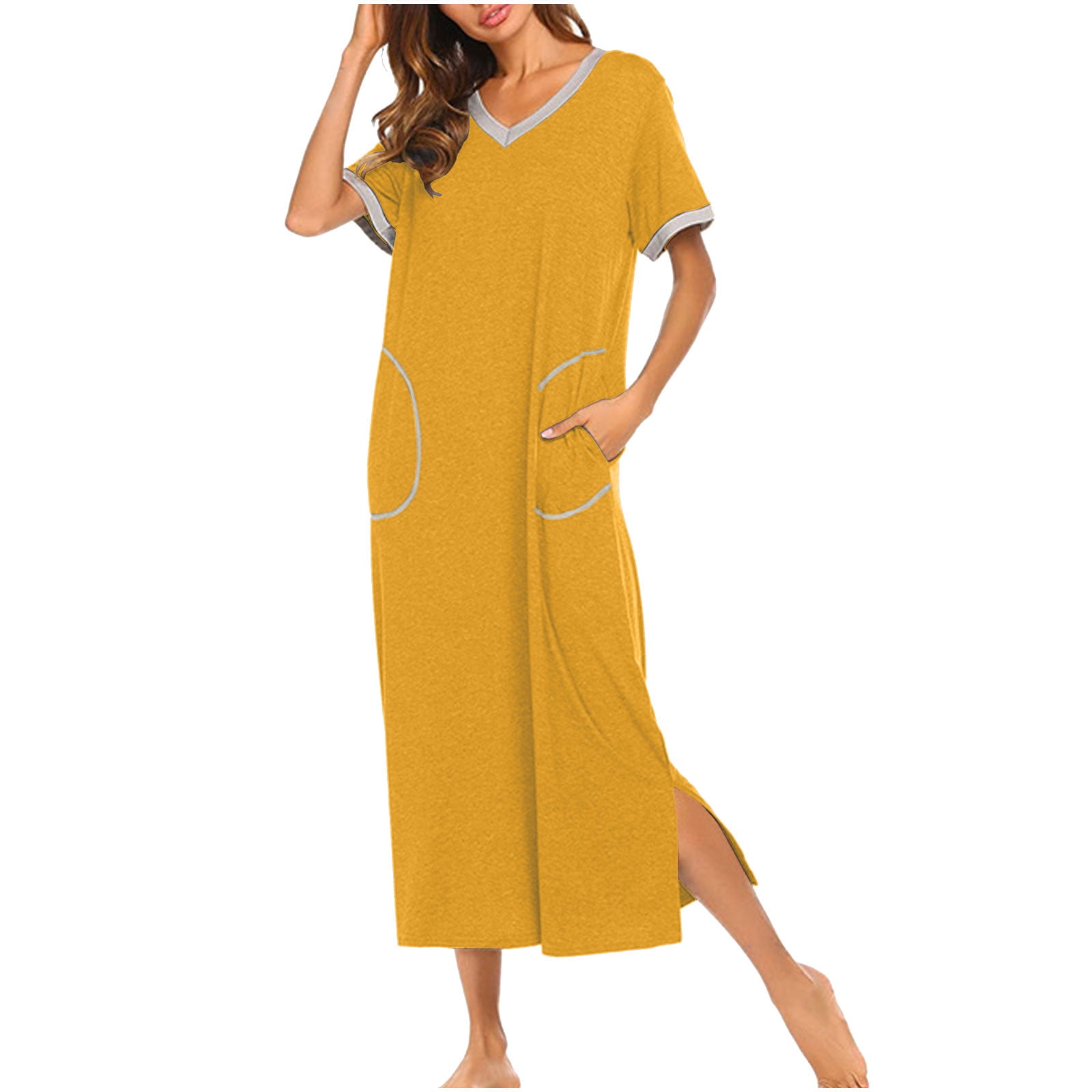 Click here for Pisexur Womens Nightgown Dresses V Neck Wrap Sleep... prices
