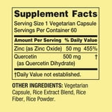 Spring Valley Quercetin 500 mg with Zinc, Dietary Supplement, 60 ...