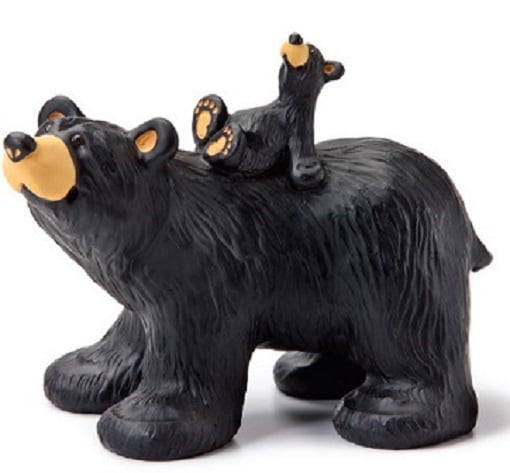 Bearfoots Riding Bearback Black Bears Piggy Back Ride Figurine ...