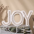 BAYSBAI Joy Sign Beaded, Freestanding Wood Letters Joy, Rustic Joy ...