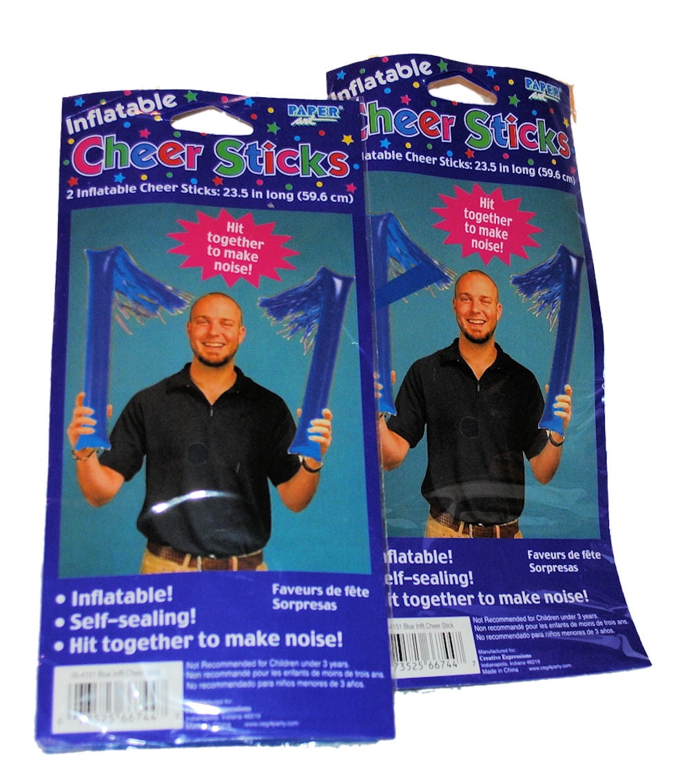 2 Pairs Blue Inflatable Cheer Sticks Noise Makers - Walmart.com