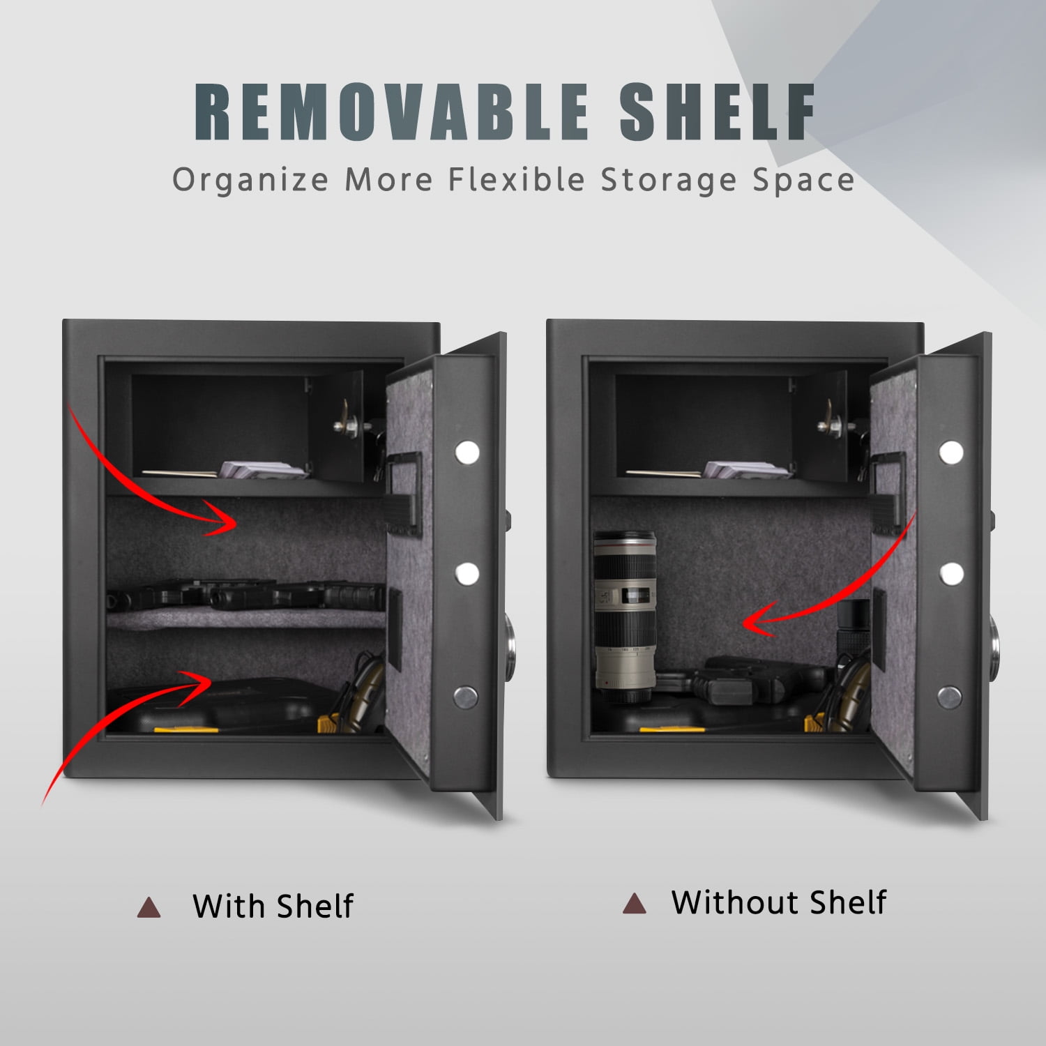 Buy WINCENT Secure Deluxe Home Security Safe with Dual Digital Keypad ...