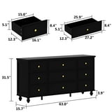 Timechee 63'' W Dresser White Chest Srorage Cabinet Lacquer Drawers ...