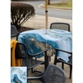 Blue Gradient Marble Square Outdoor Tablecloth with Umbrella Hole ...