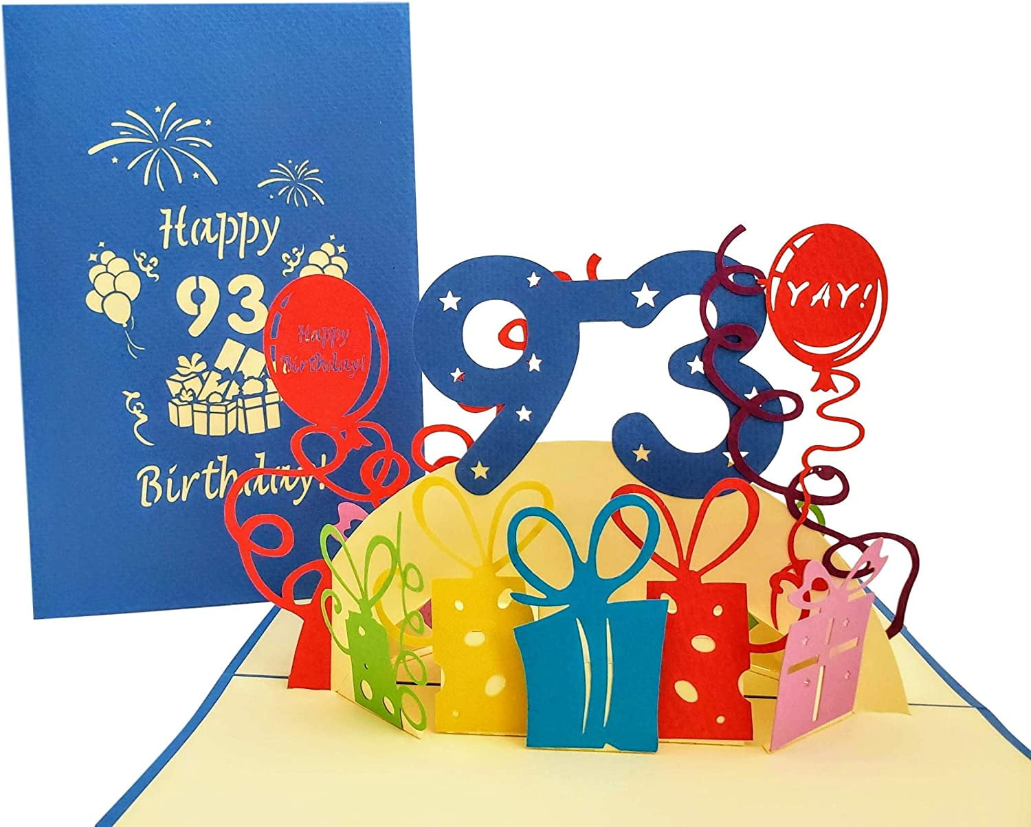 iGifts And Cards Happy 93rd Birthday with Presents 3D Pop Up Greeting ...
