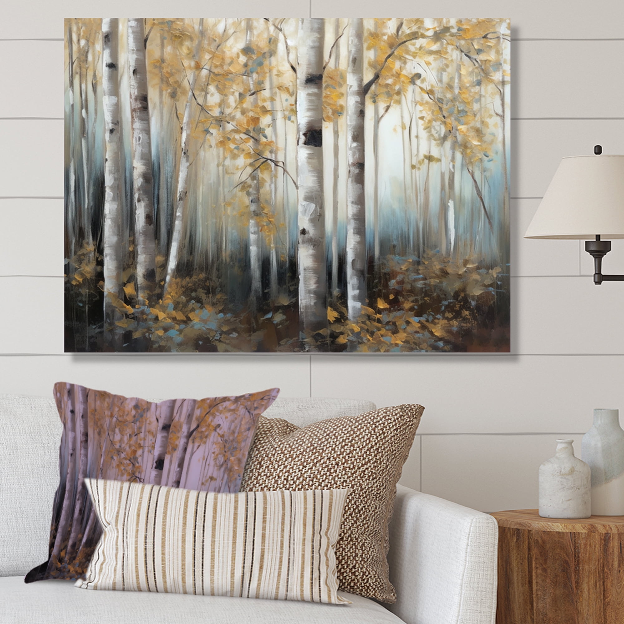Click here for Designart Grey Modern Canvas Wall Art  Tree Wall A... prices