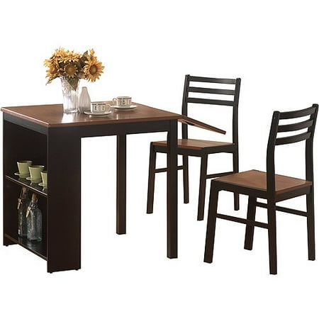 Coaster 3-Piece Breakfast Dining Set with Storage, Chestnut/Black ...