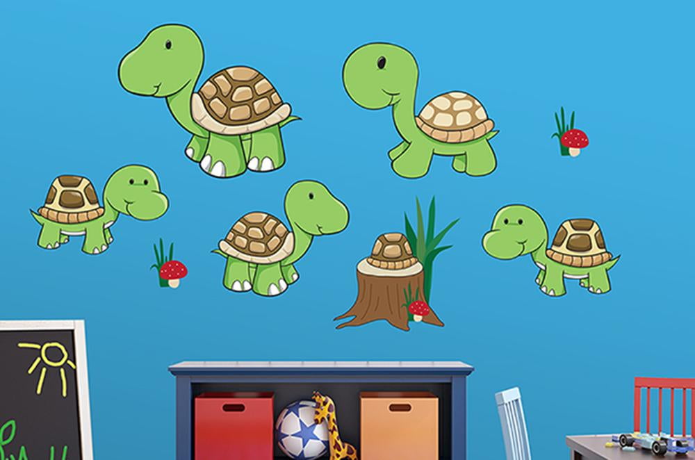 Cute Cartoon Turtle Family Wall Decal Sticker Set by Wallmonkeys Peel ...