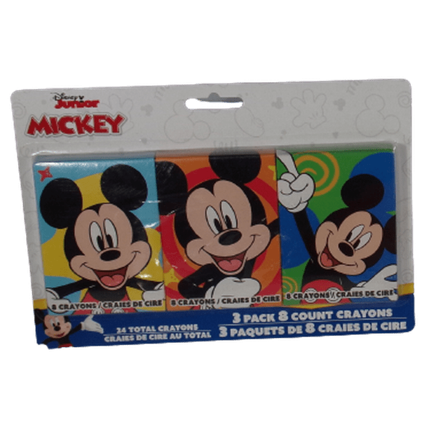 Disney Junior Mickey Mouse 3 Pack of 8 Crayons Each 24 Crayons Total ...