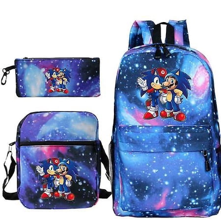 Sonic Mario Backpack 3pcs Sky Blue | Walmart Canada