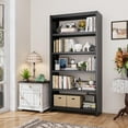 Bookshelf, Tall Bookcase for Books, CDs, Movies, Garage Kit, 5 Tier ...