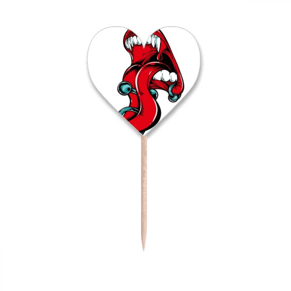 Palillo de dientes bandera corazón Unbranded Boca roja lengua caninos ...