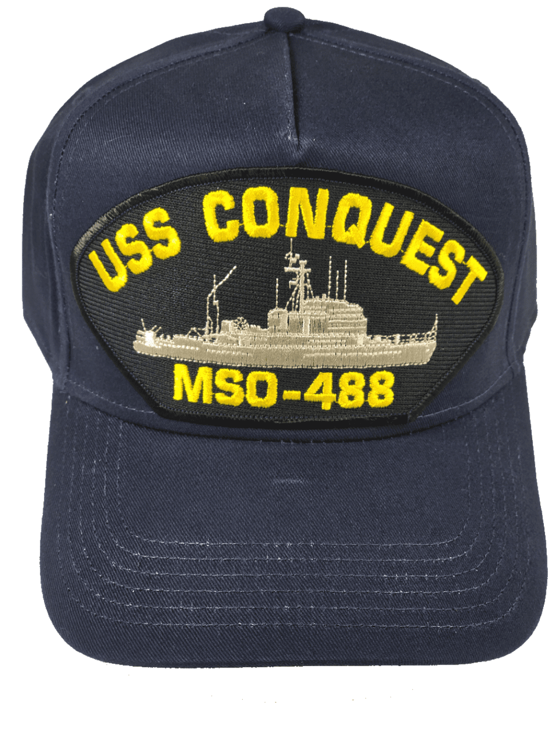 USS Conquest MSO-488 Ship HAT - Navy Blue - Veteran Owned Business ...