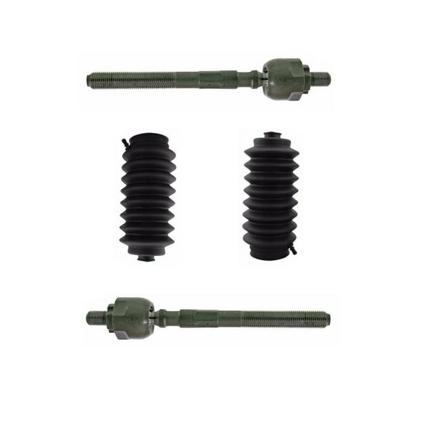 Front Steering Kit 2 Inner Tie Rod Ends + 2 Rack and Pinion Bellow ...
