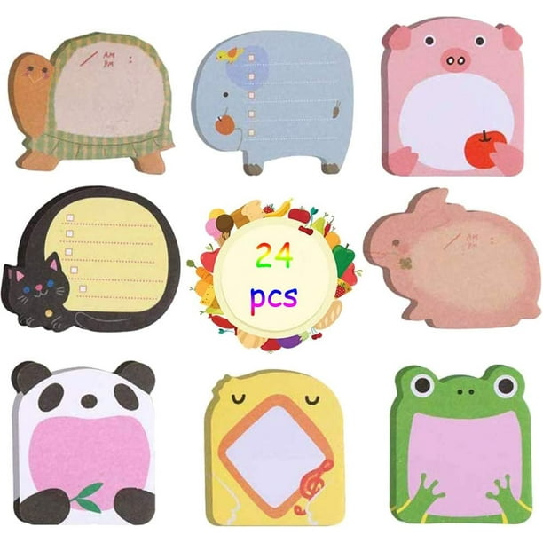 24 Pack Cute Sticky Notes, Sticky Notes for Refrigerator, Office Notes ...