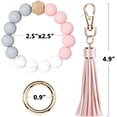 Keychain Bracelet Wristlet, Silicone Beaded Key Ring Bracelet with Card ...