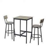 Tensun Dining Table Set for 2: Square Bar Table and Chairs with PU Soft ...