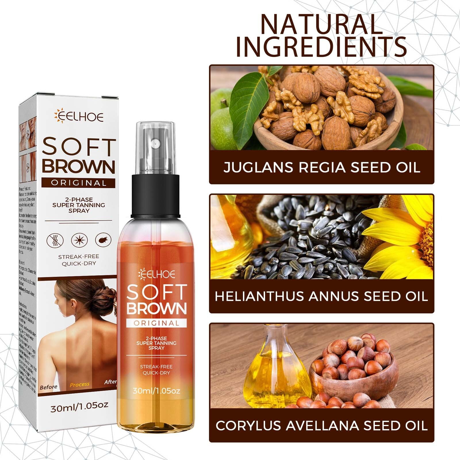 Self Tanning Lightweight Mist Spray Sunless Body Face Tanner Water ...