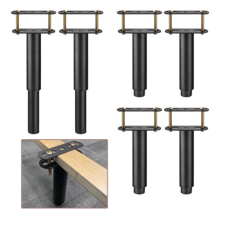 Uxcell 6 Set Metal Adjustable Bed Support Legs, Bed Frame Support Legs ...