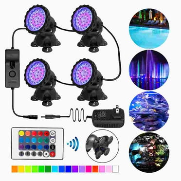 iMeshbean Submersible Solar LED RGB Pond Spot Lights Underwater Pool Fountain Spotlight, RGB ...