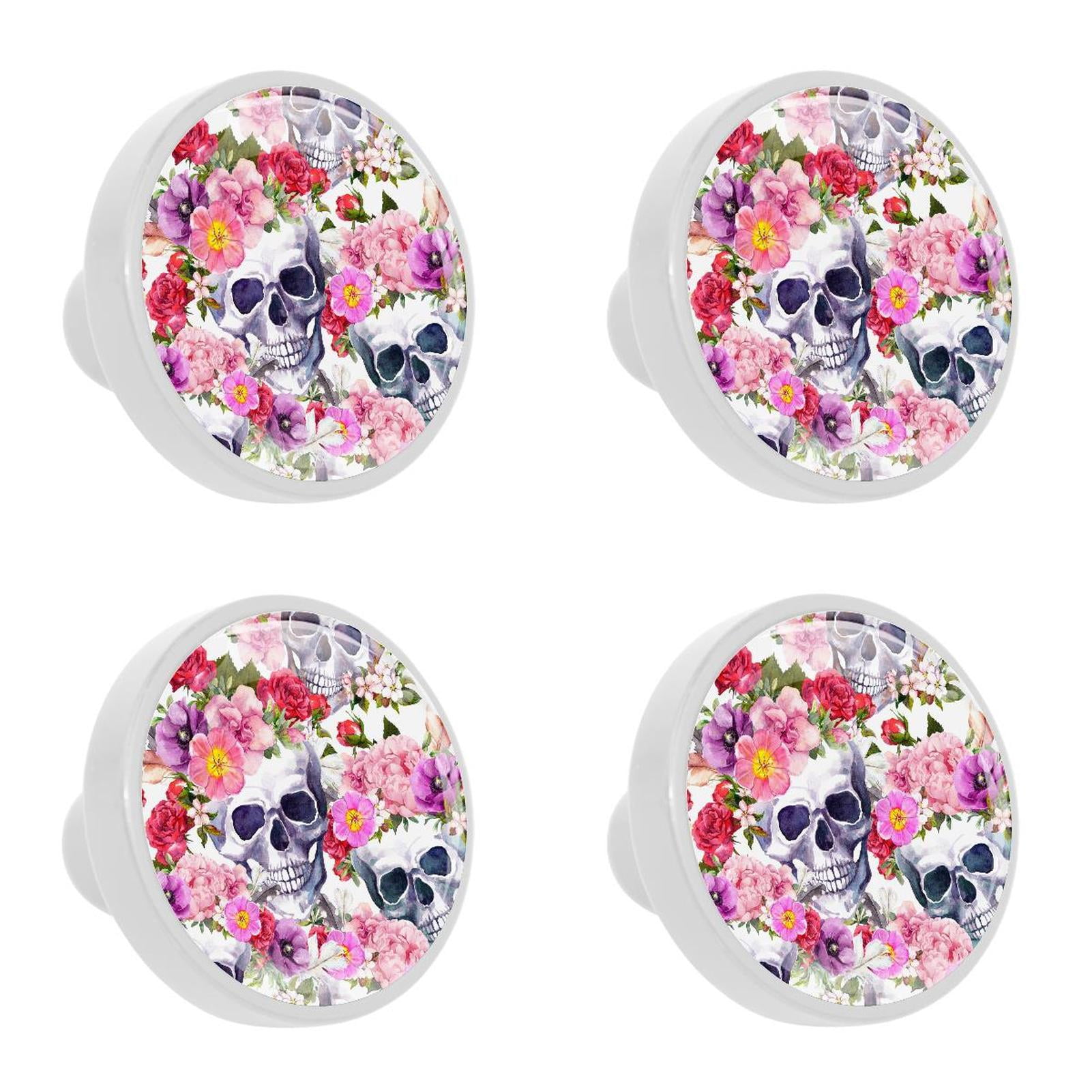 4 Pcs Skull Knobs for Kitchen Cabinet Cupboard Dresser Bookcase Drawer ...