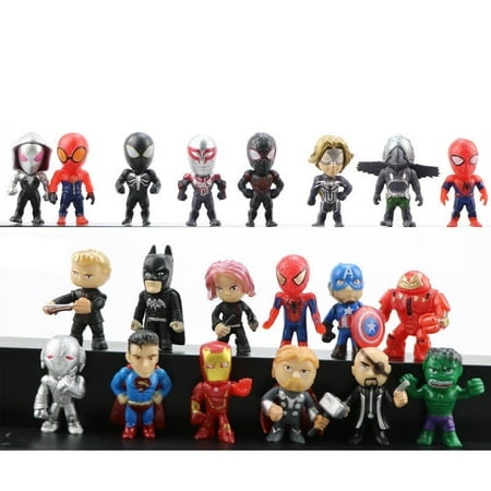 4-5cm 20pcs/Lot Marvel The Avengers Superhero Q Version Iron Man Thor ...