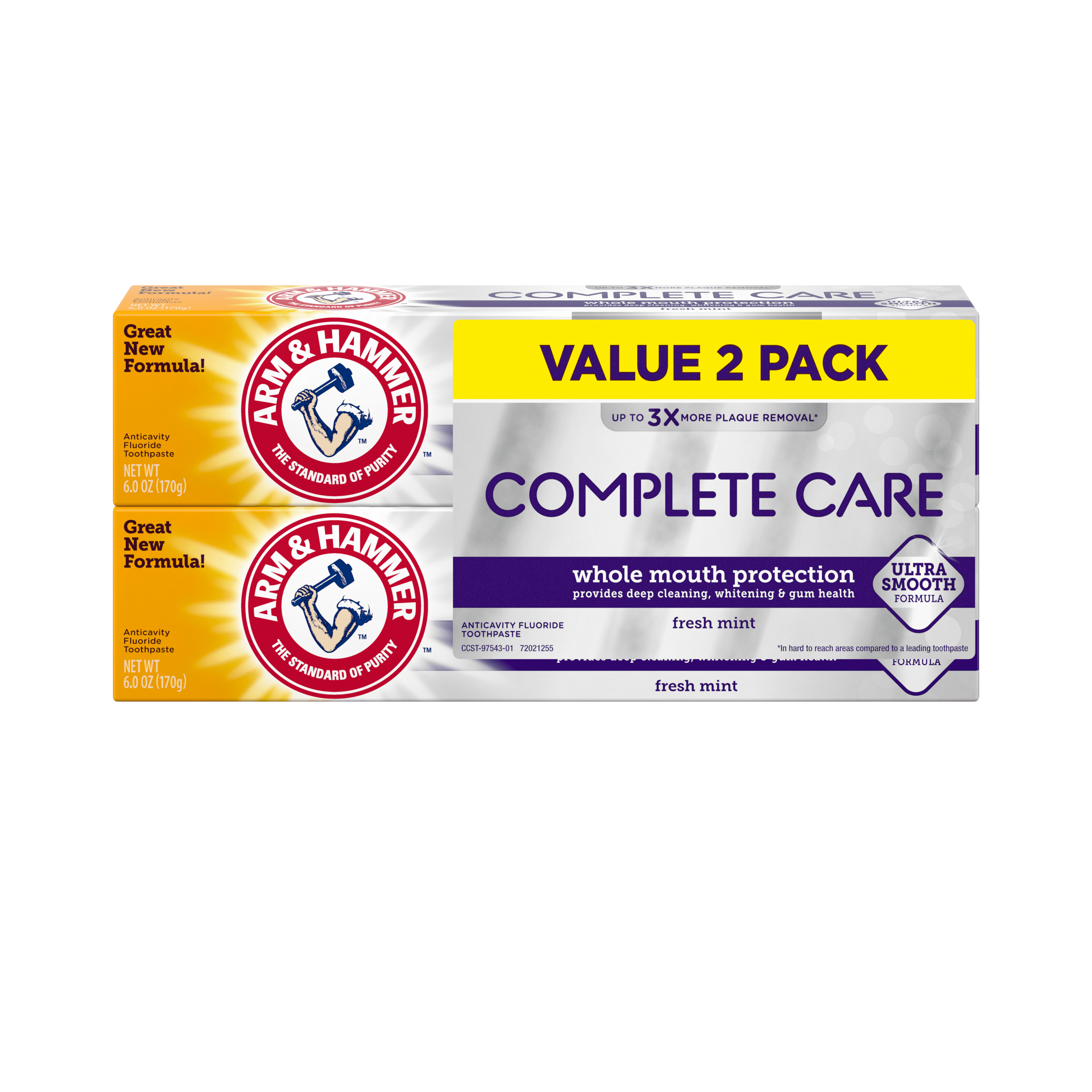 Arm & Hammer Complete Care Toothpaste 2-Pack, Fresh Mint Flavor, Whole ...