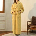 Womens Flannel Fleece Sherpa Bathrobes Solid Shawl Collar Long Sleeve