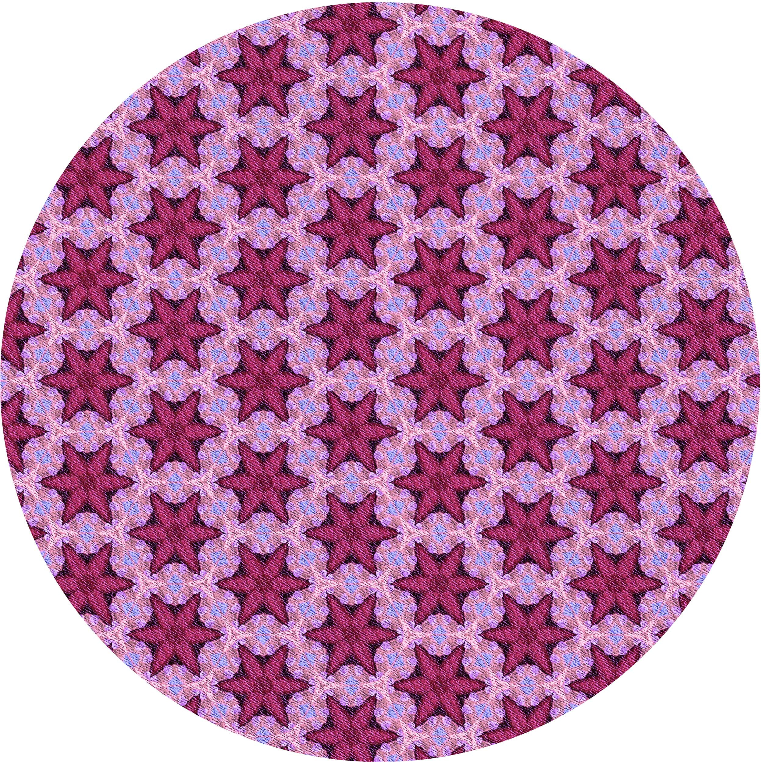 Ahgly Company Indoor Round Patterned Pink Violet Pink Area Rugs, 5 ...
